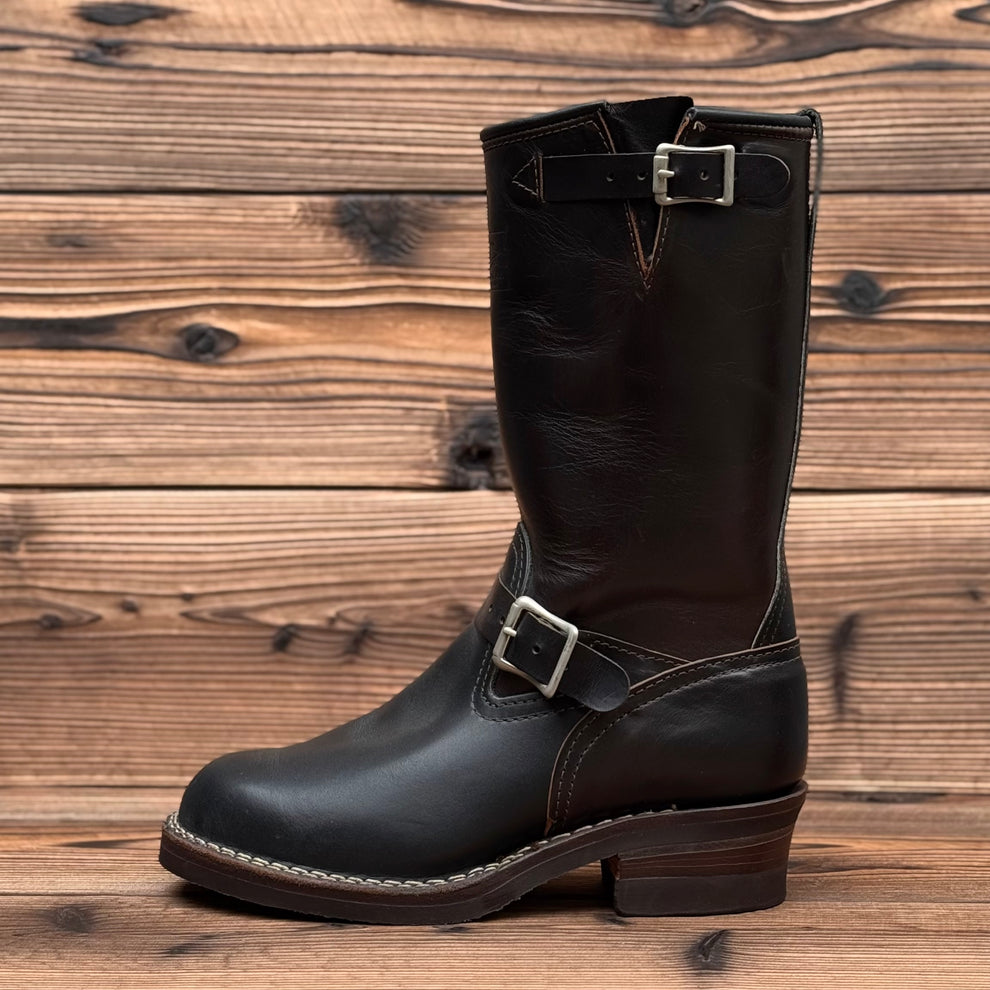 CHAMPION BOSS Black Nautilus x Black Horsehide 11"Height #700 Vibram〈7 ...